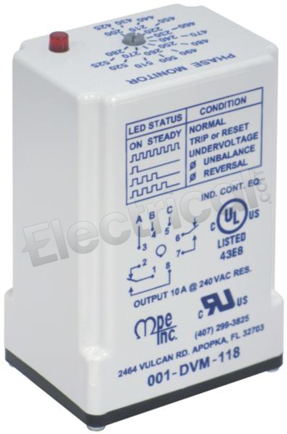 Motor Protection Elec. Inc 001-DVM-118 Voltage/Phase Monitor Relay