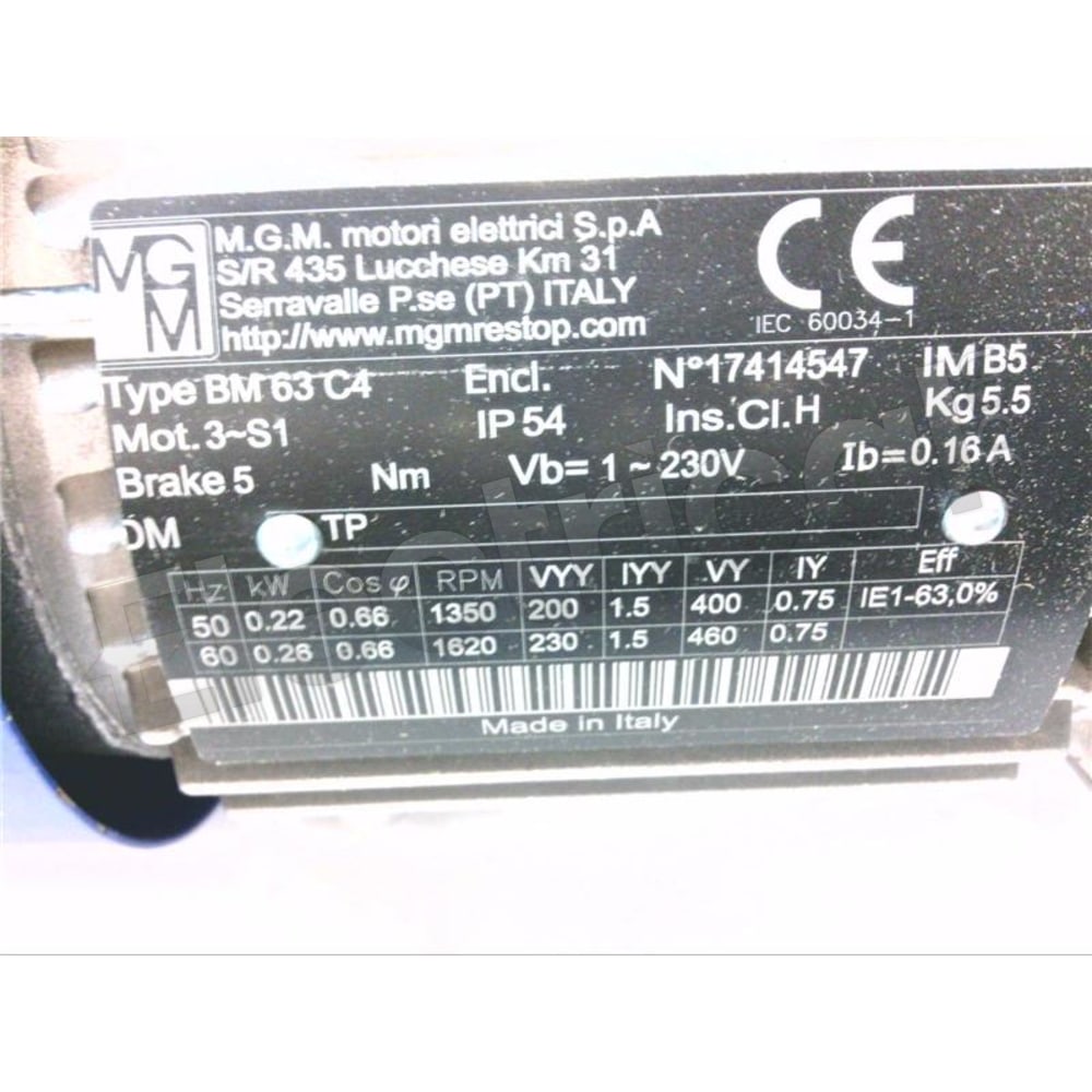 016240141120V Mgm Electric Motors Motor Automation