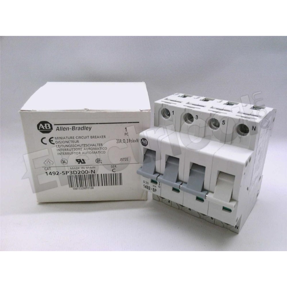 1492-SP3D200-N Allen-Bradley 20A 3P Bulletin 1492 Molded Case Circuit ...