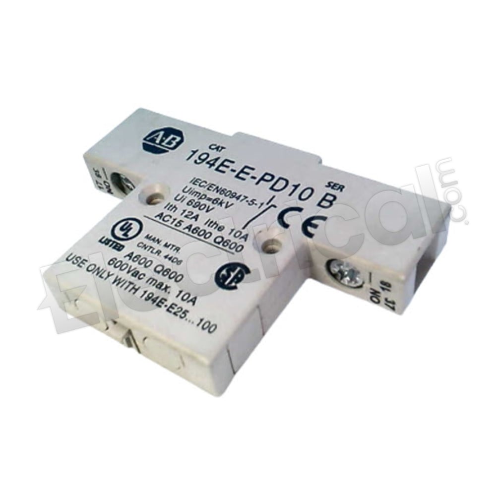 Allen-Bradley 194E-E-PD10 Contactor And Motor Starter Auxiliary Motor ...