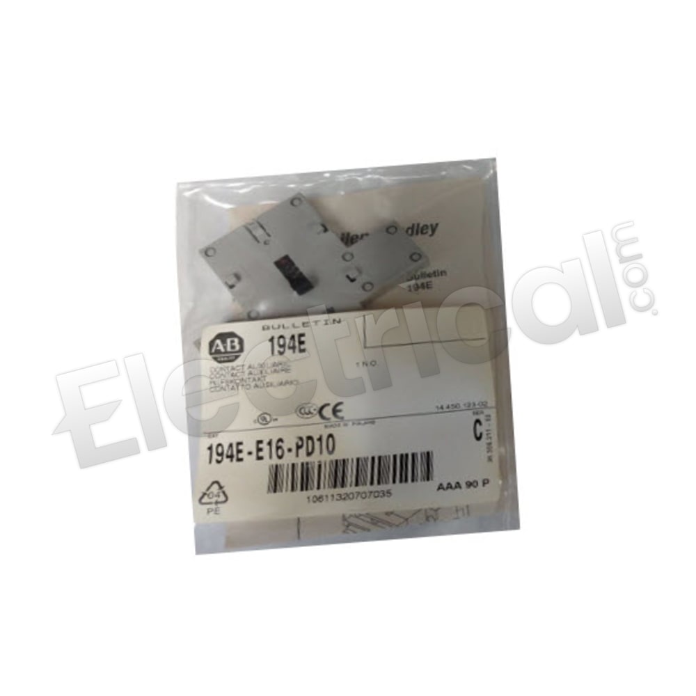 Allen-Bradley 194E-E16-PD10 Contactor And Motor Starter Auxiliary Motor ...