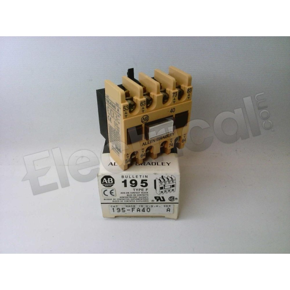 195-FA40 Allen-Bradley Contactor And Motor Starter Auxiliary Motor Control
