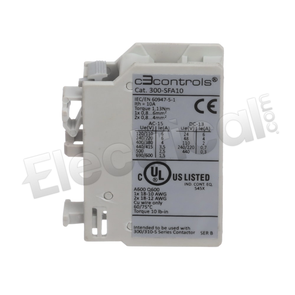 300-SFA10 C3 Controls Contactor And Motor Starter Auxiliary Motor Control