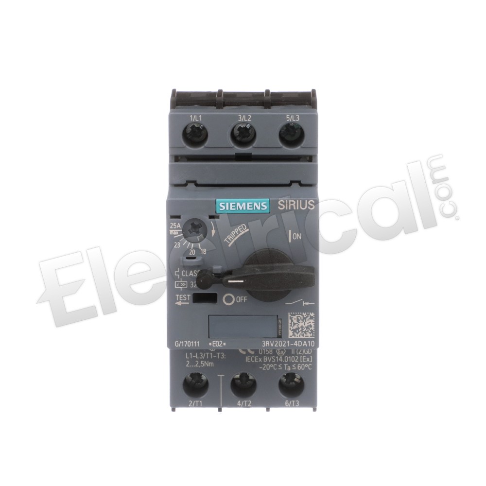 3RV2021-4DA10 Siemens 25A 3P Sirius Molded Case Circuit Breaker