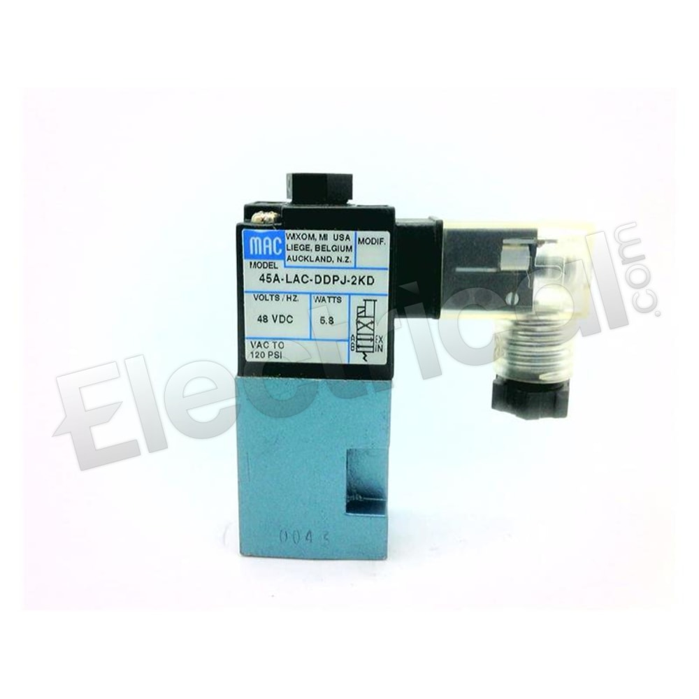 Mac Valves Inc 45A-LAC-DDPJ-2KD Solenoid Valve Valve