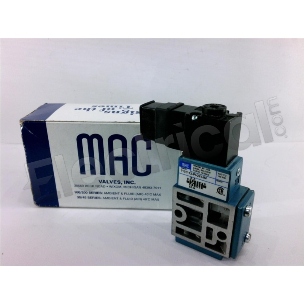 Mac Valves Inc 713C-12-PI-221JM Solenoid Valve Valve