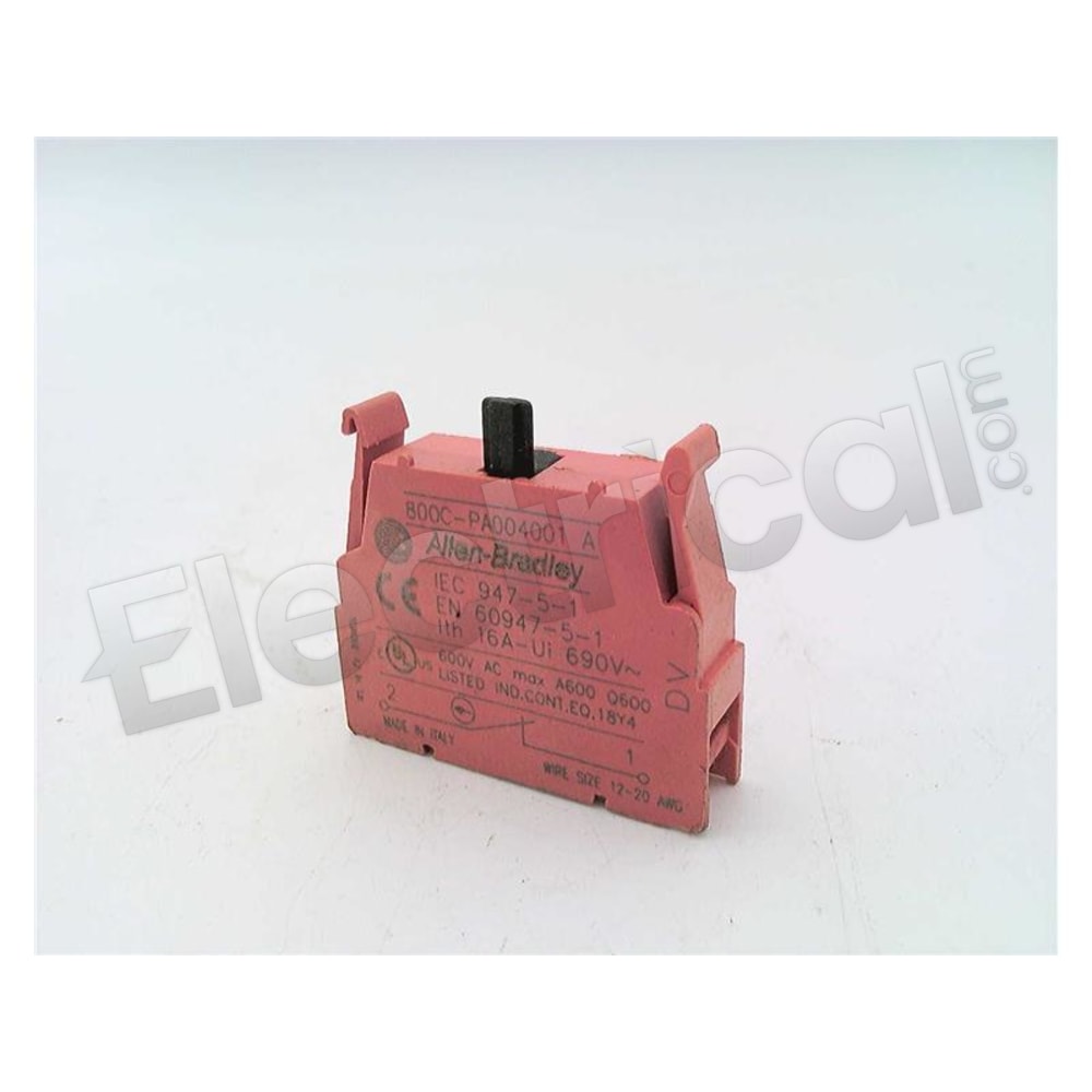 Allen-Bradley 800C-PA004001 Contactor And Motor Starter Auxiliary Motor ...