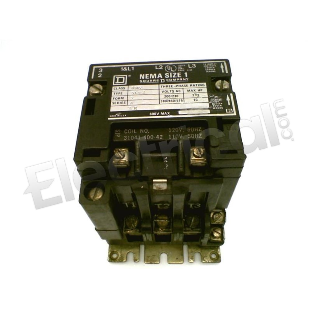Schneider Electric 8502-SCO2-V02 Contactor Motor Control