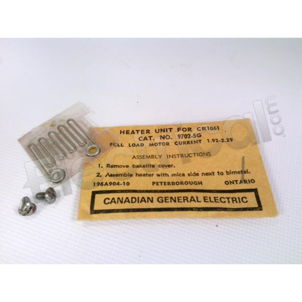 General Electric 9702-5G Heater Element Motor Control