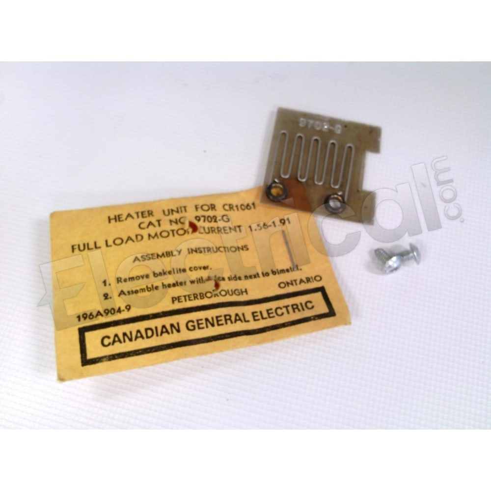 General Electric 9702-G Heater Element Motor Control