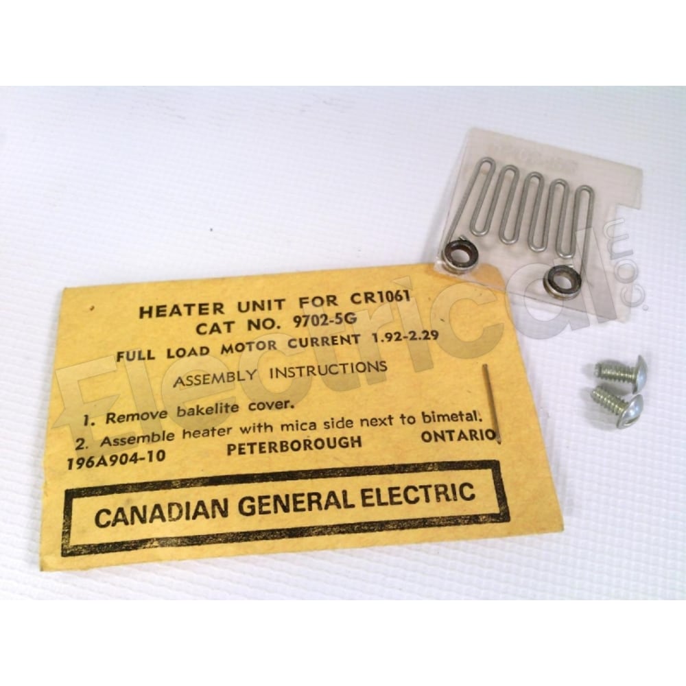 General Electric 9702-G5 Heater Element Motor Control