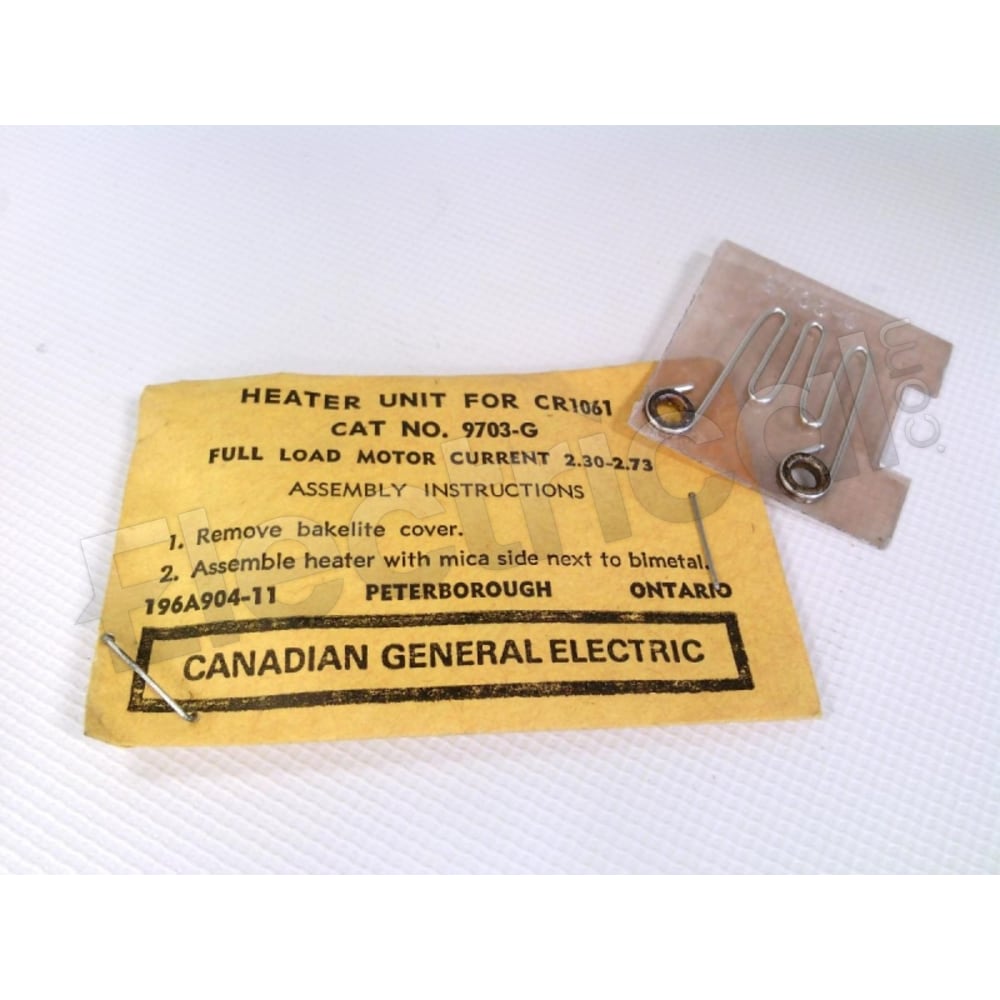 General Electric 9703-G Heater Element Motor Control