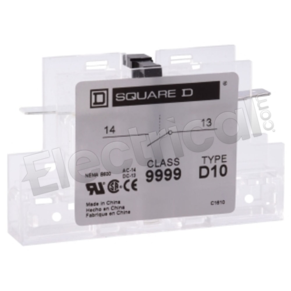 Square D 9999D10 Contactor And Motor Starter Auxiliary Motor Control