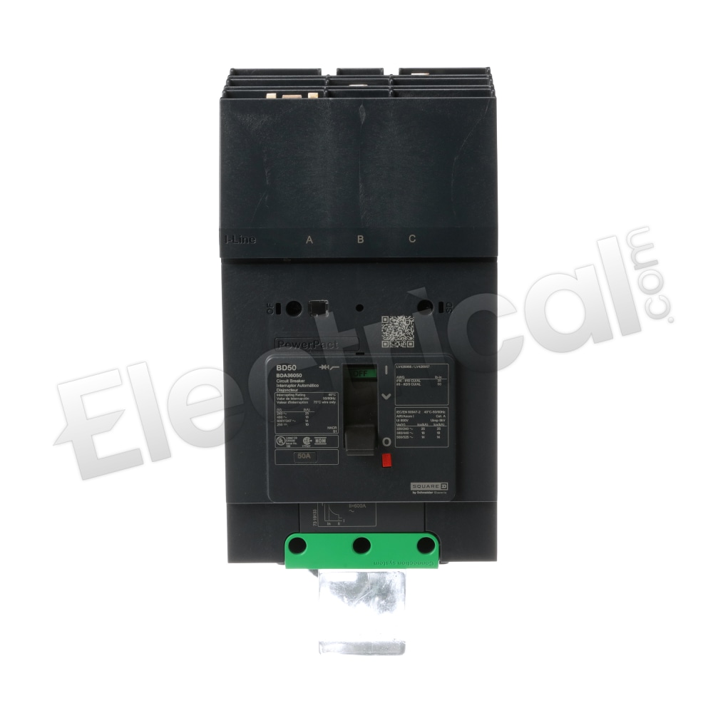 BDA36050 Square D 50A 3P PowerPact Molded Case Circuit Breaker