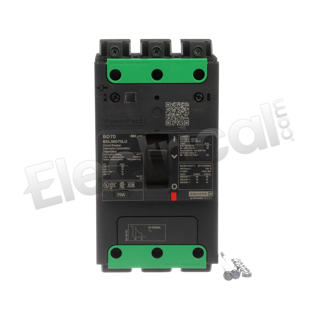 BDL36070 Square D 70A 3P PowerPact Molded Case Circuit Breaker