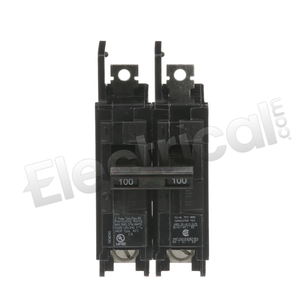 BQ2B100 Siemens 100A 2P BQ Series Molded Case Circuit Breaker