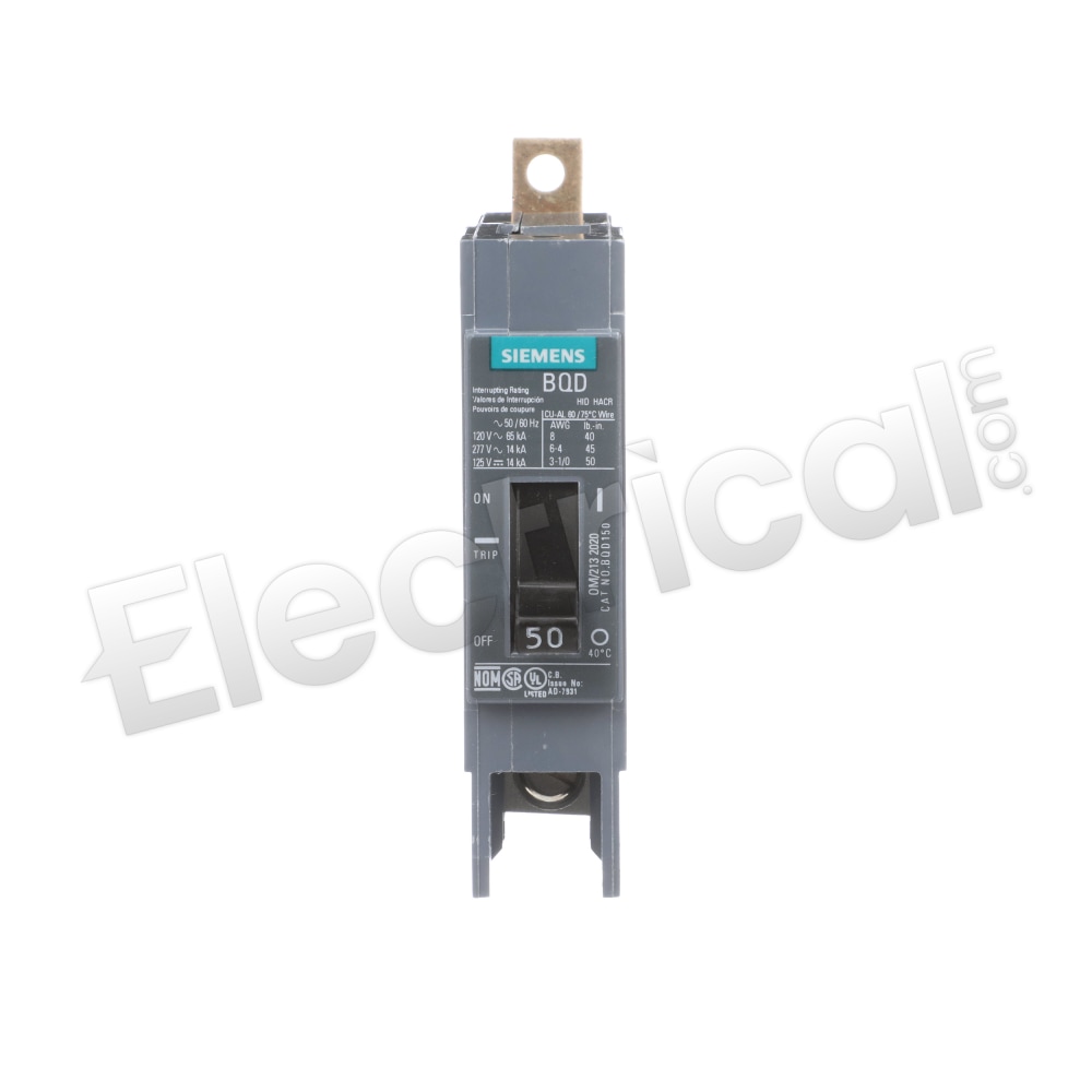 BQD150 Siemens 50A 1P BQD Series Molded Case Circuit Breaker