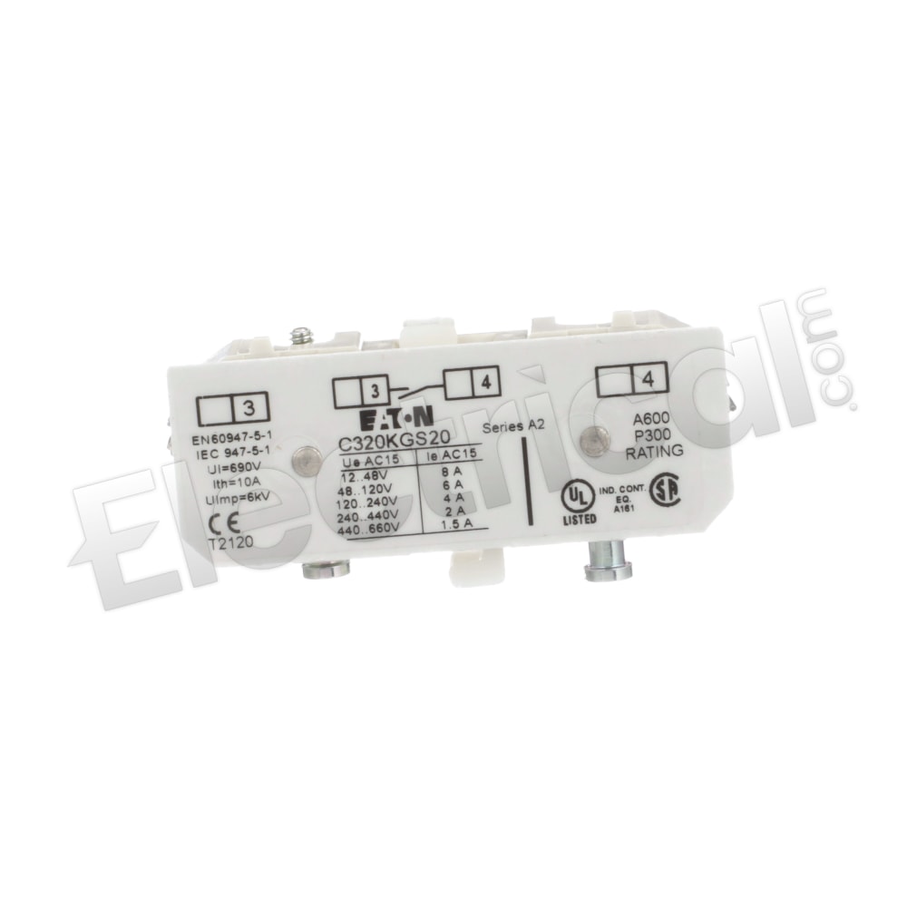 C320KGS20 Cutler Hammer Contactor And Motor Starter Auxiliary Motor Control