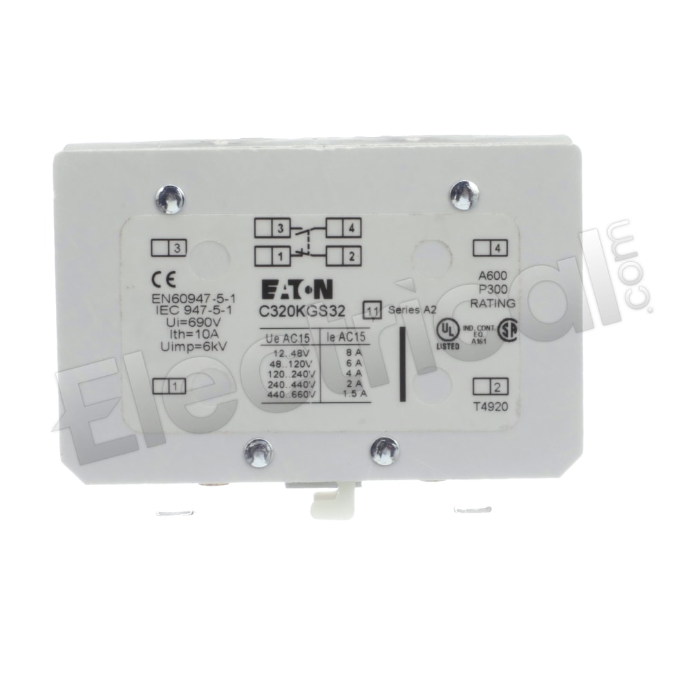 Cutler Hammer C320KGS3 Contactor And Motor Starter Auxiliary Motor Control