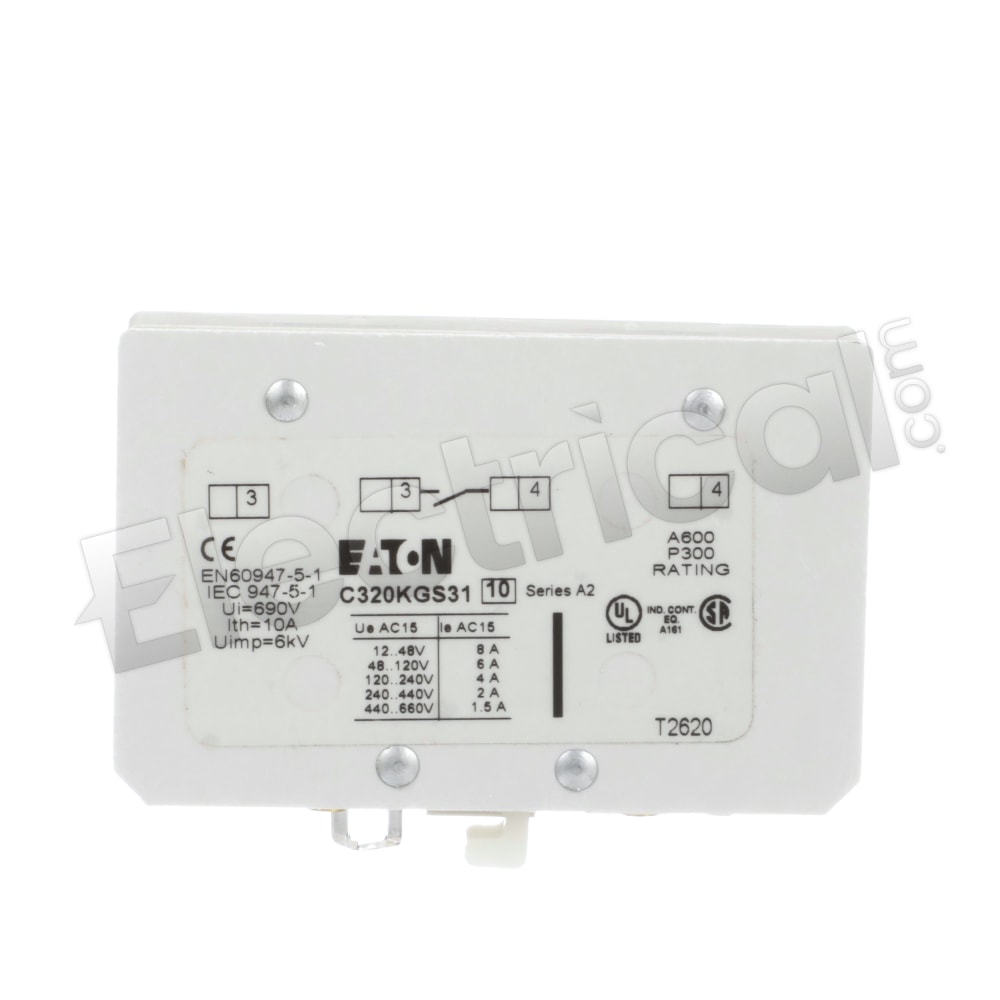 Cutler Hammer C320KGS31 Contactor And Motor Starter Auxiliary Motor Control