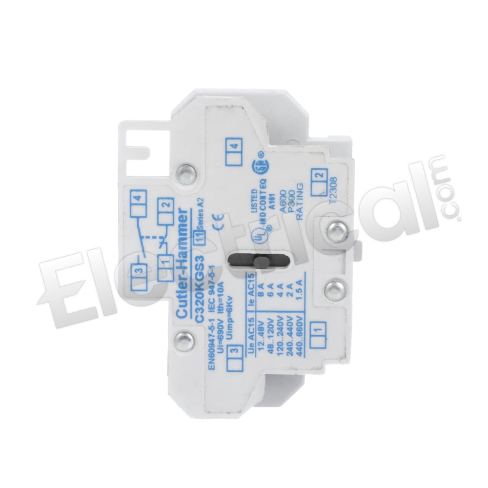Cutler Hammer C320KGS32 Contactor And Motor Starter Auxiliary Motor Control