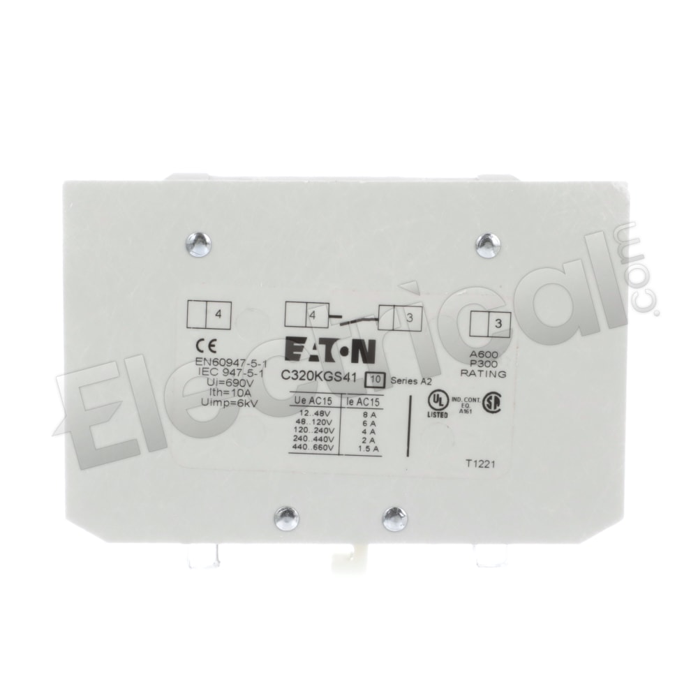 Cutler Hammer C320KGS41 Contactor And Motor Starter Auxiliary Motor Control