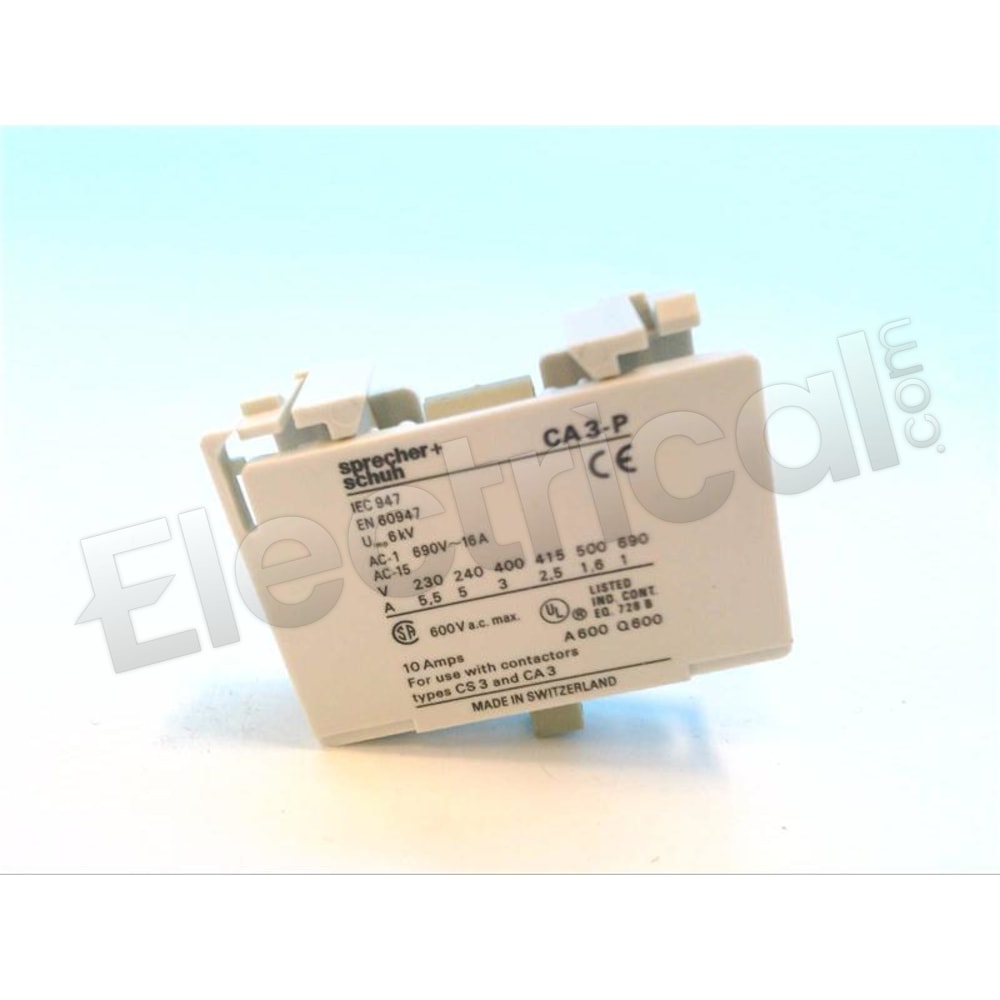 Sprecher & Schuh CA3-PH10 Contactor And Motor Starter Auxiliary Motor ...