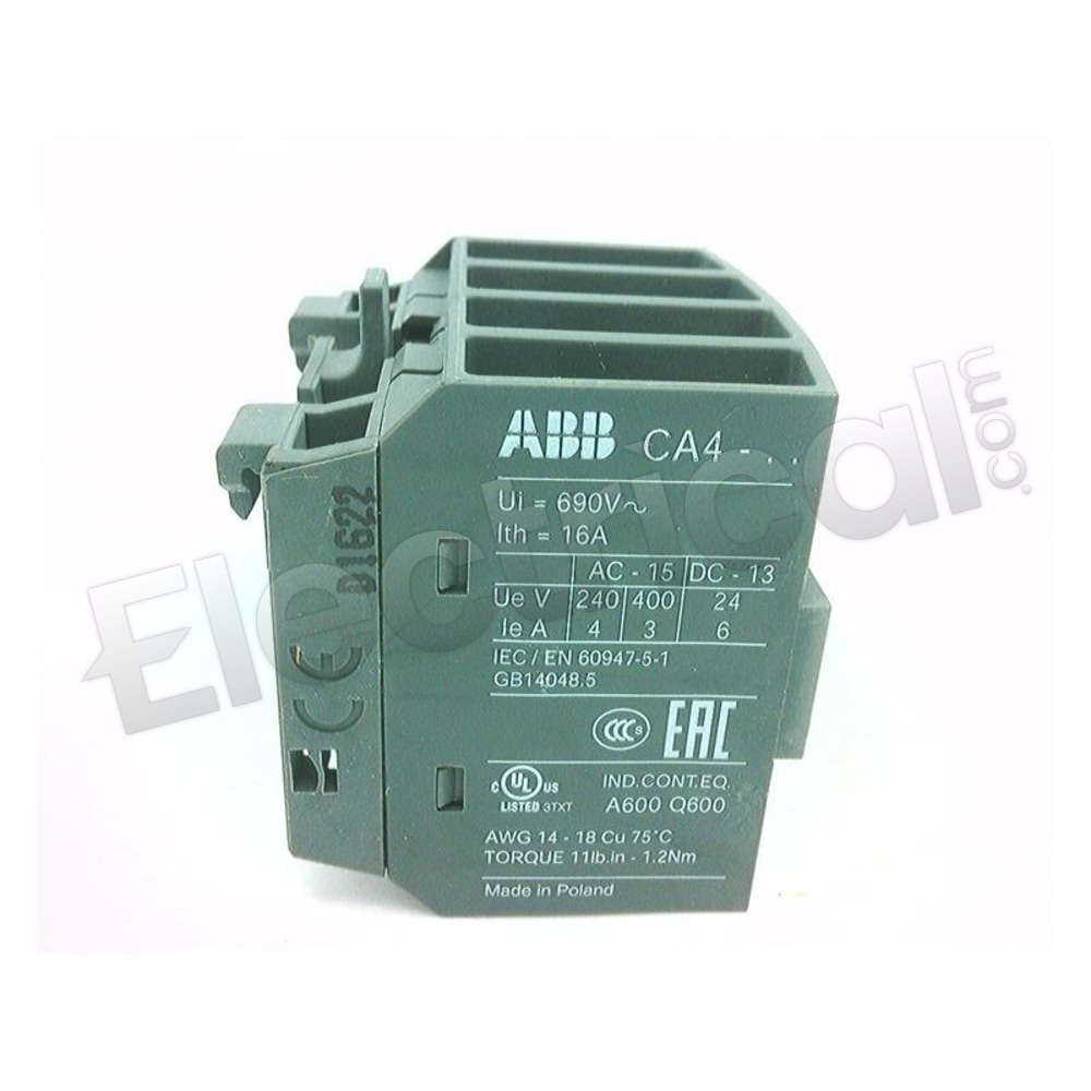 ABB CA4-22E Contactor And Motor Starter Auxiliary Motor Control