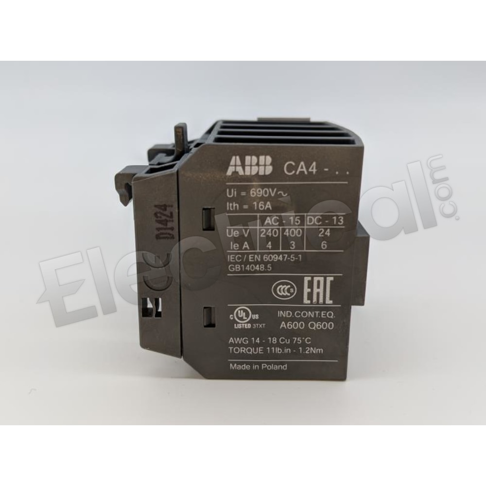 ABB CA4-31M Contactor And Motor Starter Auxiliary Motor Control