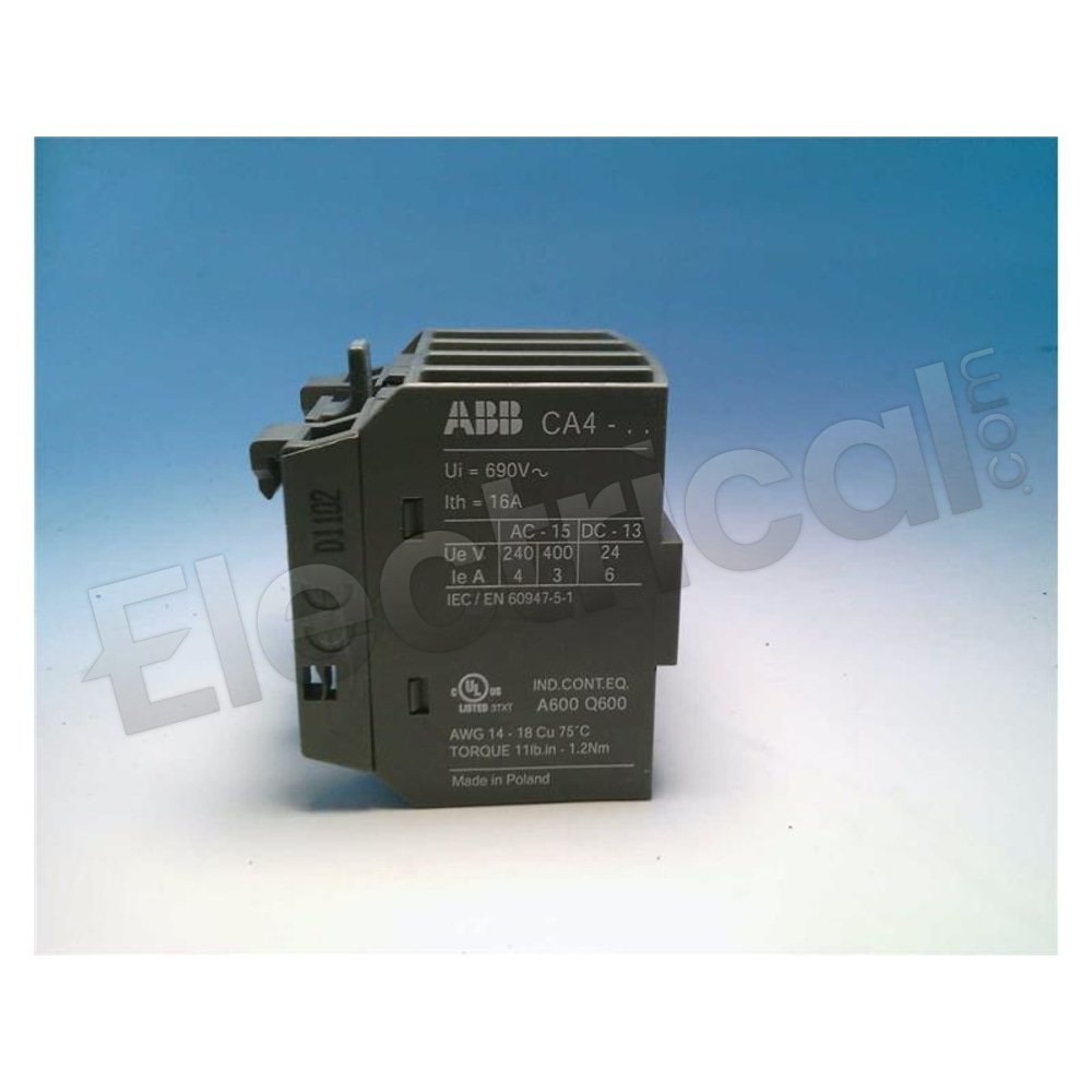 ABB CA4-40U Contactor And Motor Starter Auxiliary Motor Control