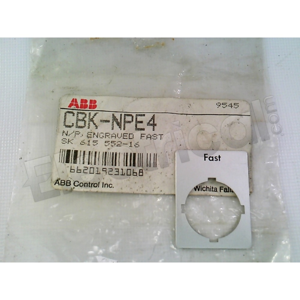 ABB CBK-NPE4 Switch Part And Accessory Switch