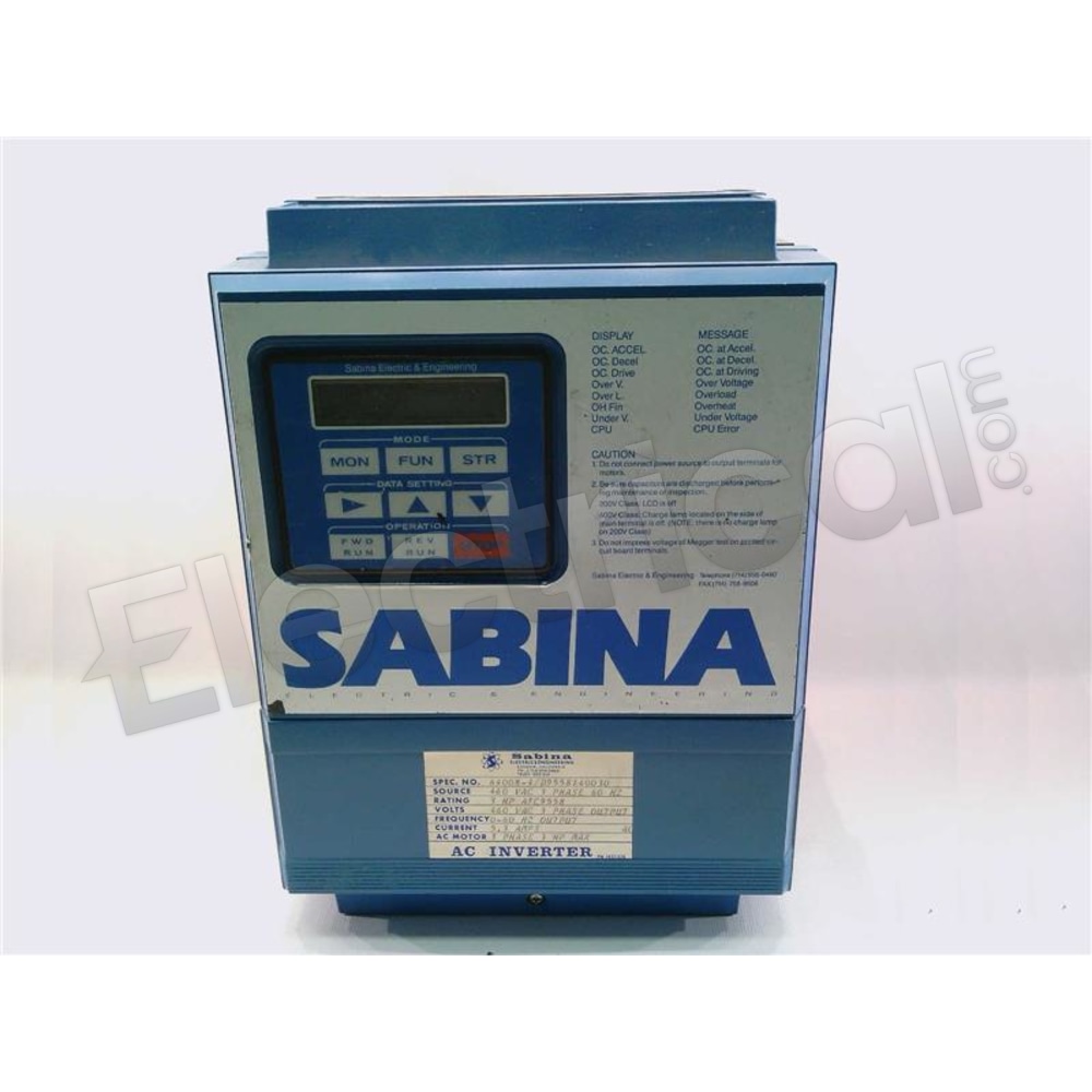Sabina Electric D9558-140030 AC Drive Drives