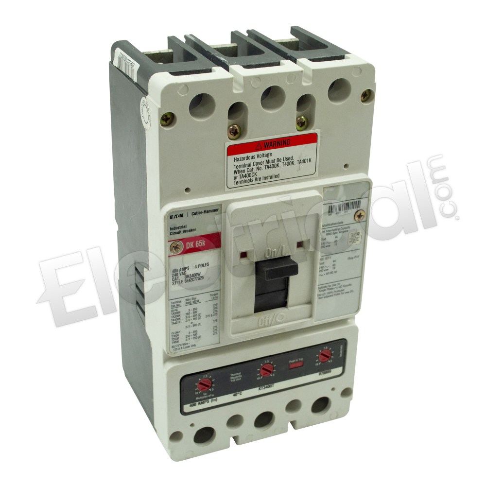 DK3400W Eaton 400A 3P Series C Molded Case Circuit Breaker