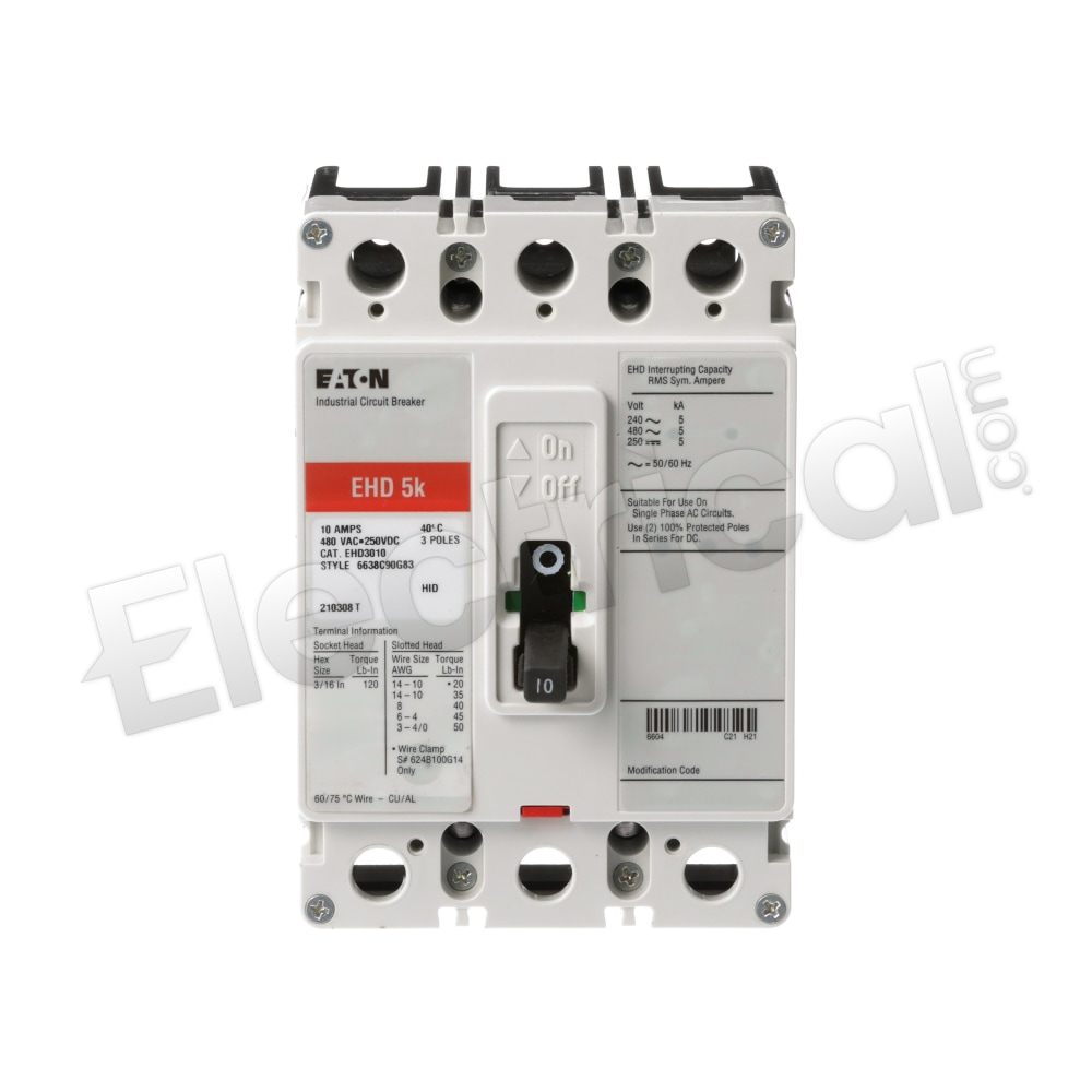 Eaton Cutler Hammer EHD3010L Molded Case Circuit Breaker