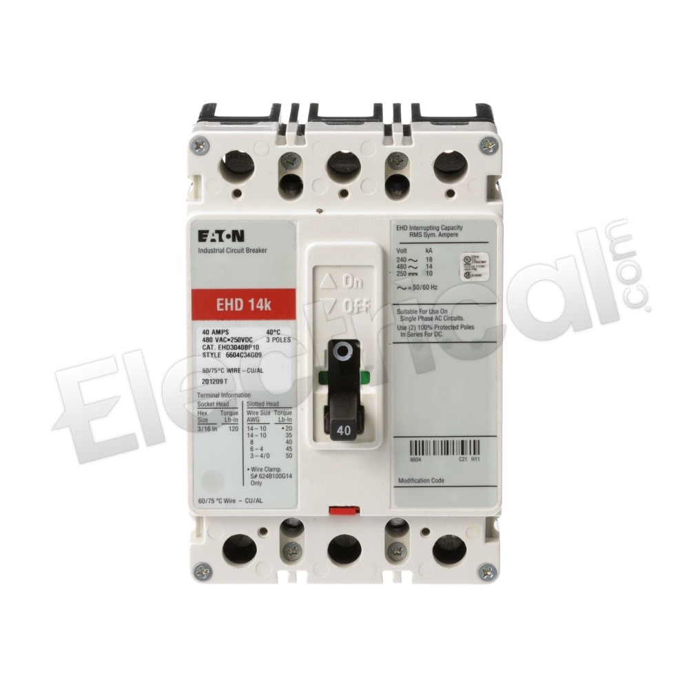 Eaton Cutler Hammer EHD3040 Molded Case Circuit Breaker