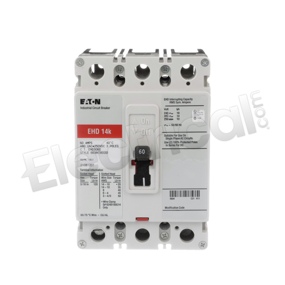 Eaton Westinghouse EHD3060L Molded Case Circuit Breaker