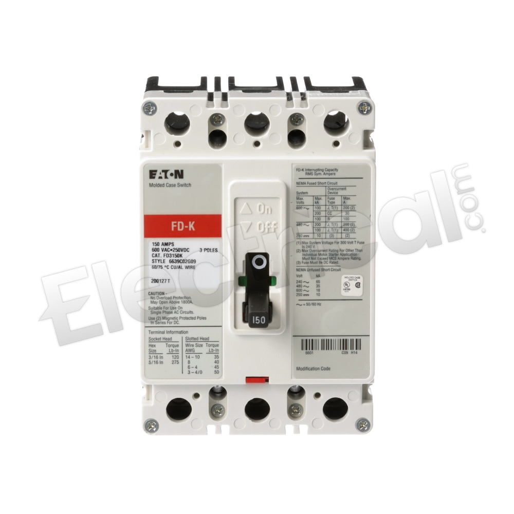 Eaton Westinghouse FD3150K Molded Case Circuit Breaker