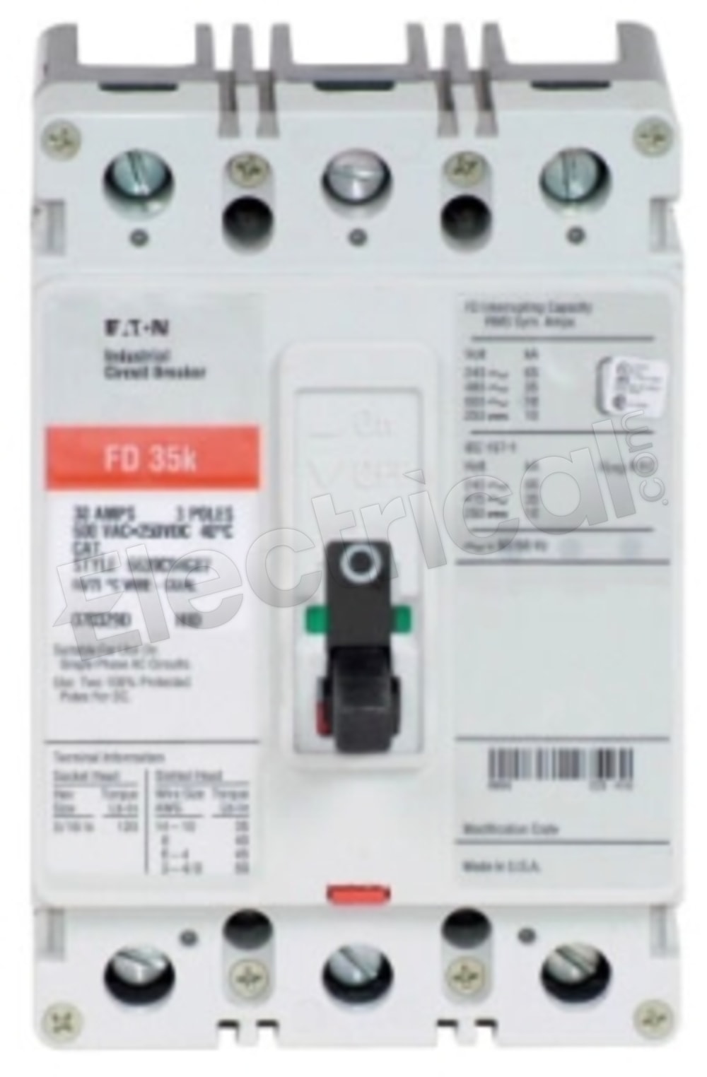 FD3200BP10 Eaton 200A 3P Series C Molded Case Circuit Breaker