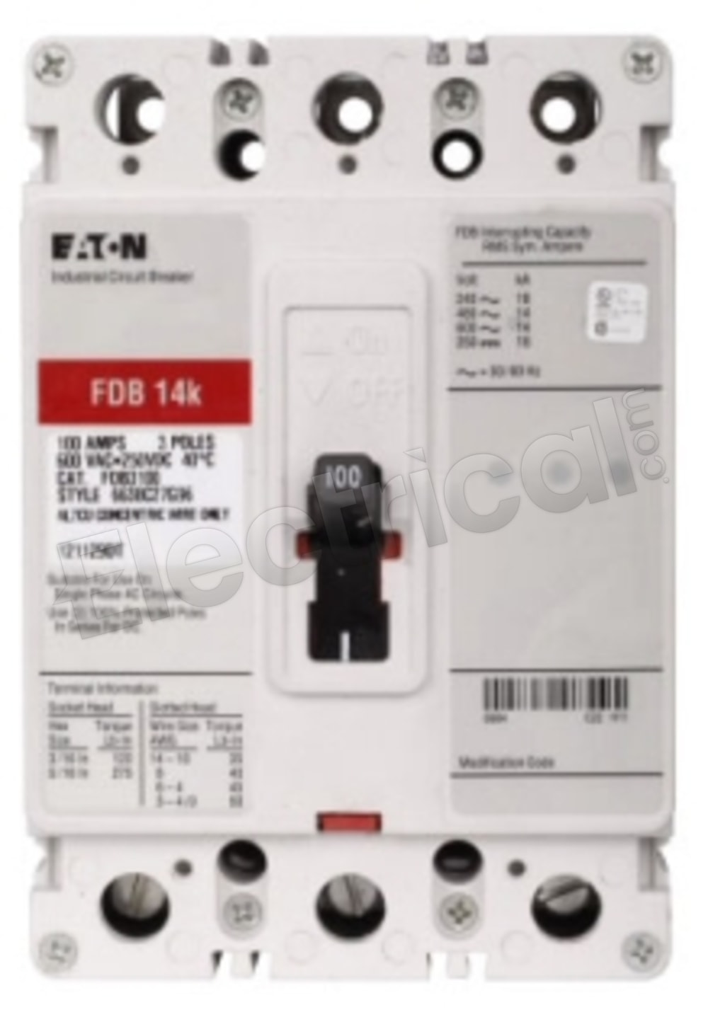 Cutler Hammer Westinghouse FDB3015LD08 Molded Case Circuit Breaker