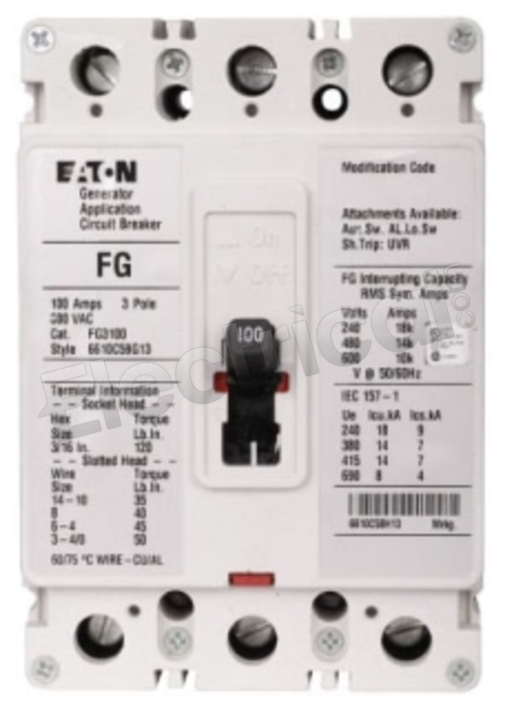 FG3030 Eaton 30A 3P Series C Molded Case Circuit Breaker