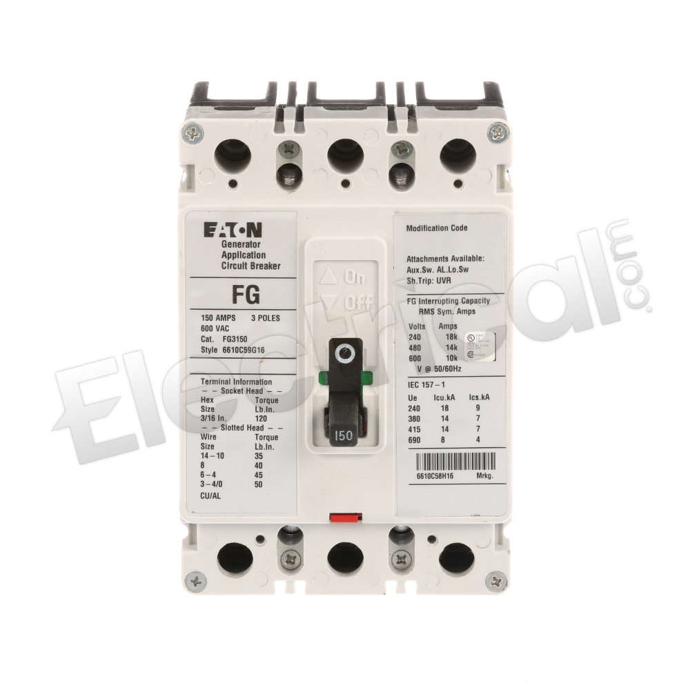 FG3150 Eaton 150A 3P Series C Molded Case Circuit Breaker