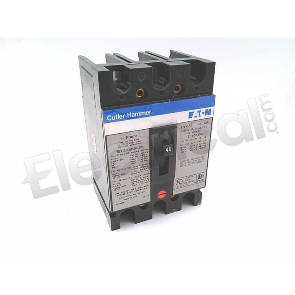 FS340045A Cutler Hammer 45A 3P FS Series Molded Case Circuit Breaker