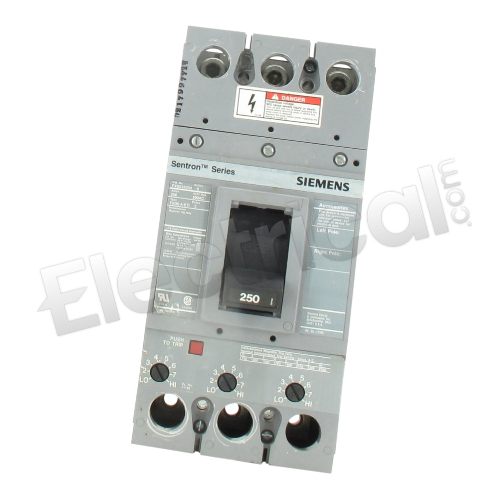 FXD63A250 Siemens 250A 3P Sentron Series Molded Case Circuit Breaker