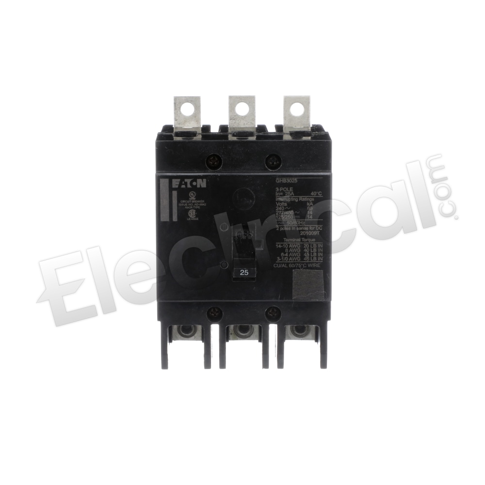 GHB3025 Eaton 25A 3P Series C Molded Case Circuit Breaker