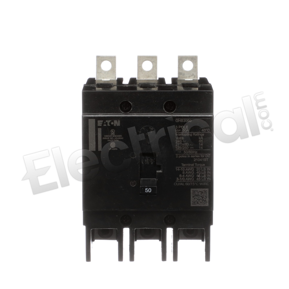 GHB3050 Eaton 50A 3P Series C Molded Case Circuit Breaker