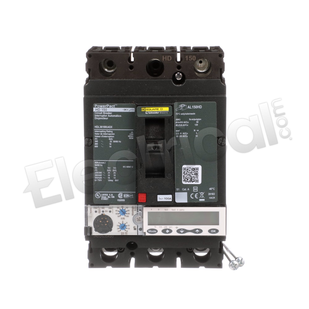 Square D Schneider Electric HDL36100U43X Molded Case Circuit Breaker