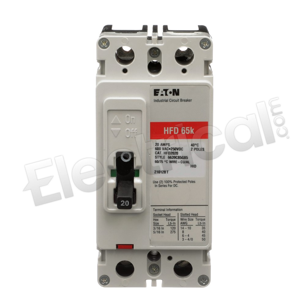 Eaton Cutler Hammer HFD2020 Molded Case Circuit Breaker
