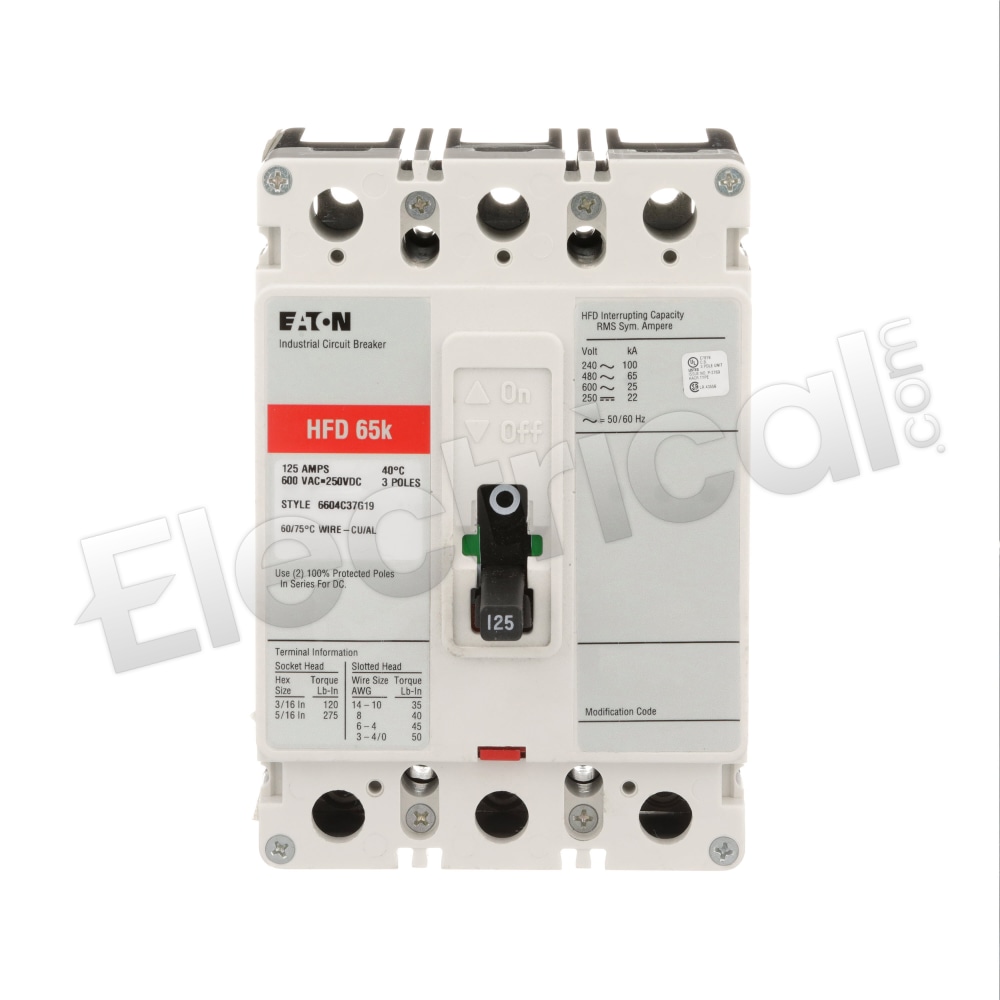 Eaton Cutler Hammer HFD3125L Molded Case Circuit Breaker