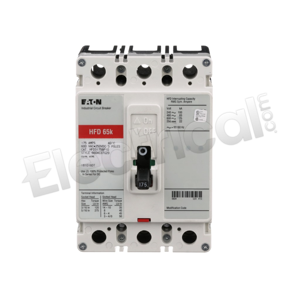HFD3175 Eaton 175A 3P Molded Case Circuit Breaker