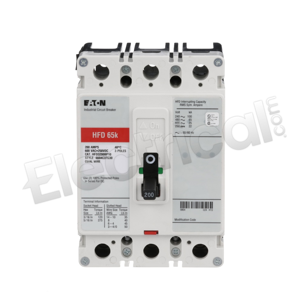 HFD3200 Eaton 200A 3P Molded Case Circuit Breaker
